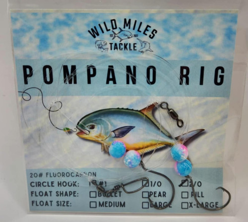 Glass Beaded Pompano Rig - Blue/Pink | Wild Miles Tackle