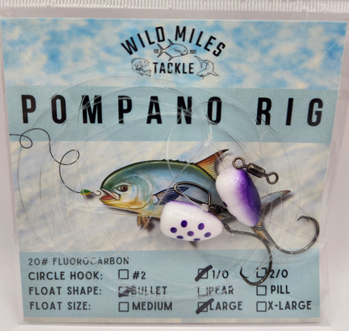 Large Bullet Float Pompano Rig - Purple with Purple Dots | Wild Miles ...