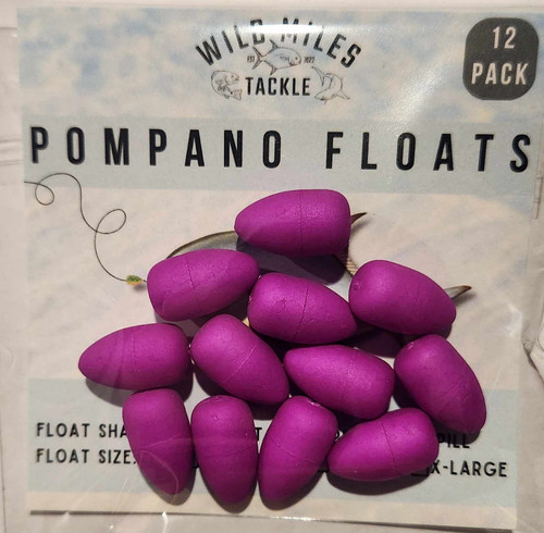 Large Pompano (Bullet) Floats (12 pk) - Purple | Wild Miles Tackle