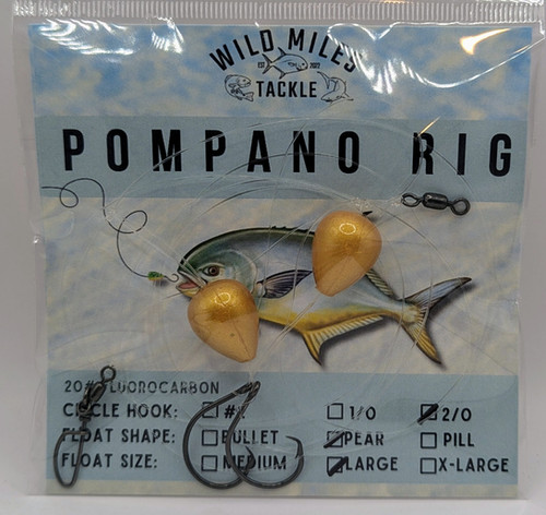 Large Pear Float Pompano Rig - Gold | Wild Miles Tackle