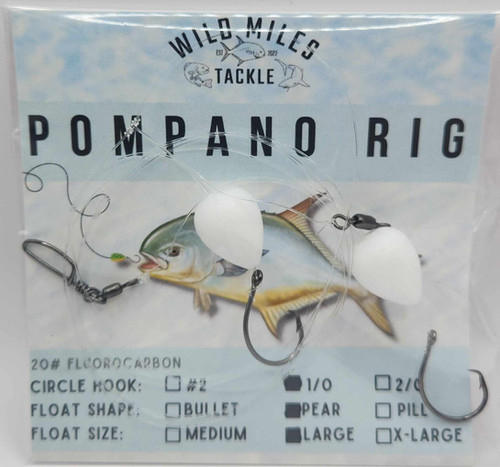 Large Pear Float Pompano Rig - White | Wild Miles Tackle