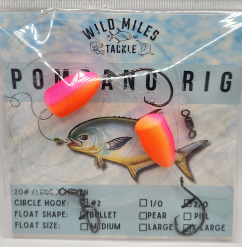 X-Large Bullet Float Pompano Rig - Pink and Orange | Wild Miles Tackle