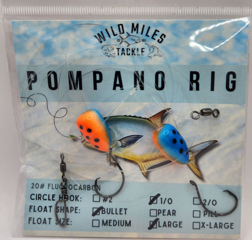 Large Bullet Float Pompano Rig - Blue/Orange with Dots | Wild Miles Tackle
