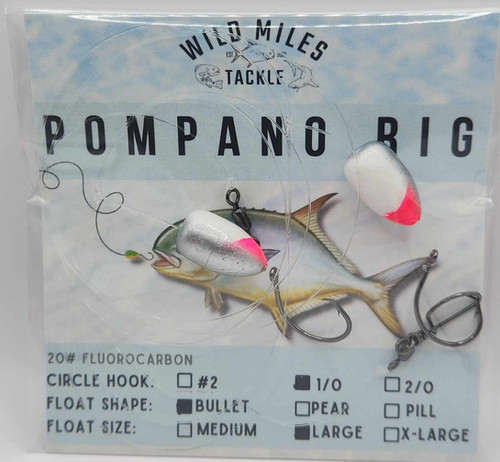Large Bullet Float Pompano Rig - Silver/Pink/White | Wild Miles Tackle