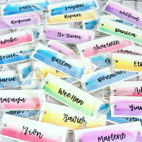 Customised Laminated Gradient Bookmarks | letteringwithestelle