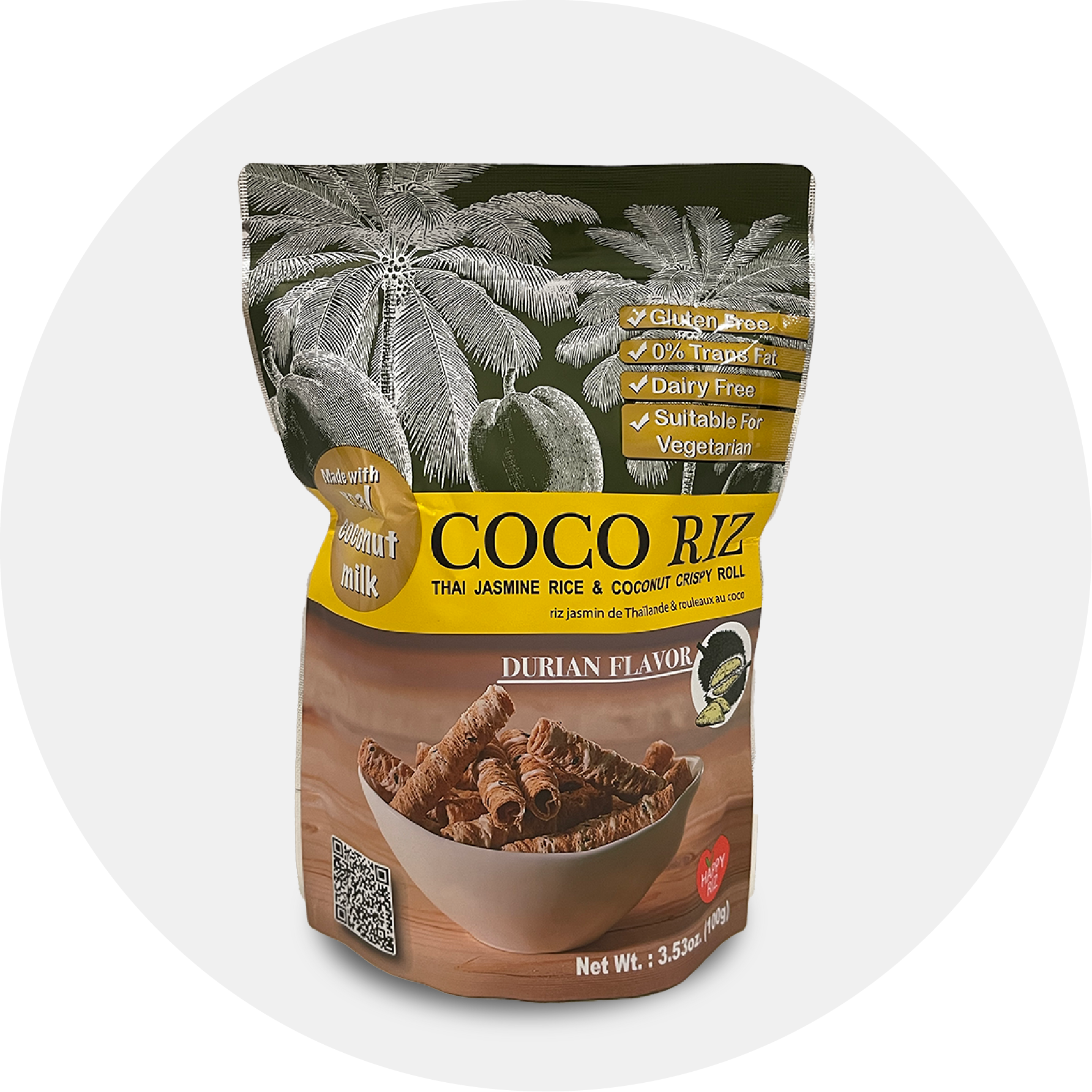 HAPPY RIZ Coco Roll (Durian)