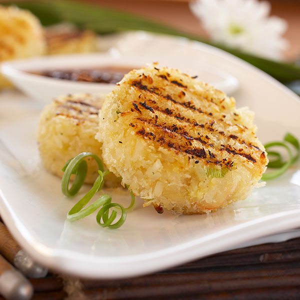 Grilled Shrimp Rice Cakes with Chili Plum Sauce | Western Rice Mills
