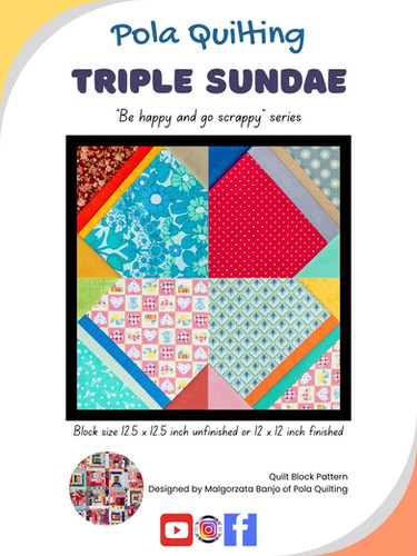 Triple Sundae Block Pattern by Pola Quilting | Pola Quilting