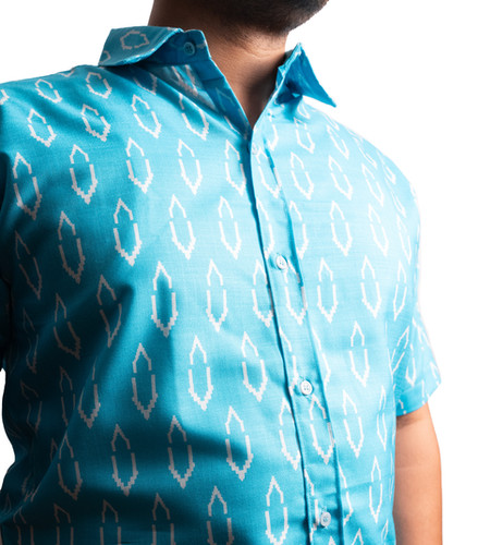 Men's Ikat Printed Half Sleeve shirt | Fabric Chronicles