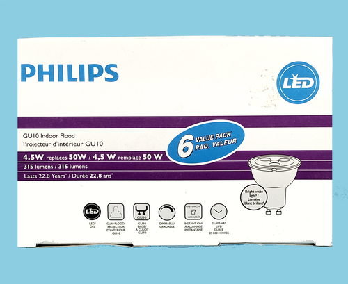 Philips 6 Pack GU10 Dimmable LED Bulbs | Hanks Elec. Surplus