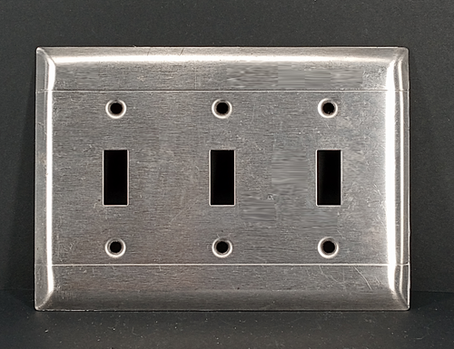Stainless Steel 3 Switch Plate | Hanks Elec. Surplus