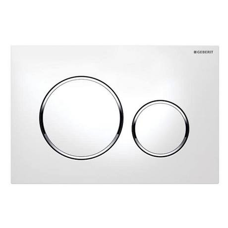 Geberit Sigma 20 Round Dual Flush Push Plate - White w/ Bright Rings ...