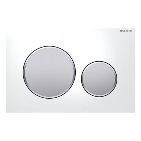 Geberit Sigma 20 Round Dual Flush Push Plate - White w/ Matt Buttons ...