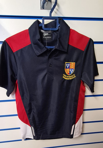 King Edward VI PE Polo Navy Badged (up to 36") | Cojo's & Taiga Embro