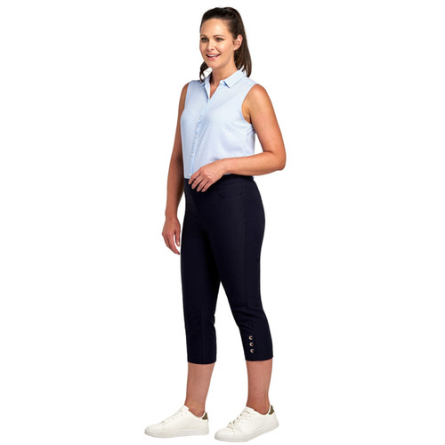 PINNS (408C) - CROP TROUSERS - NAVY | Baldwins