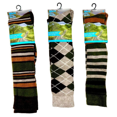 Mens Welly Boot Socks Mixed Designs | Baldwins
