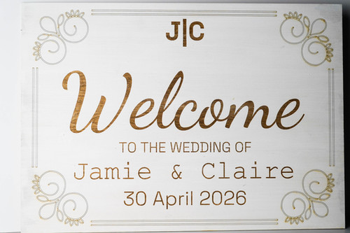 Wooden Engraved Welcome Sign | A Perfect Wedding