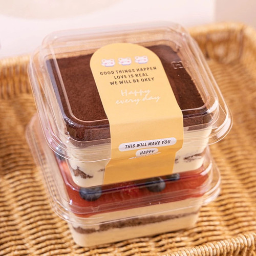 5pcs SQUARE TRANSPARENT PLASTIC MOUSSE DESSERT CAKE BOX | Caketoolsdepot Ca