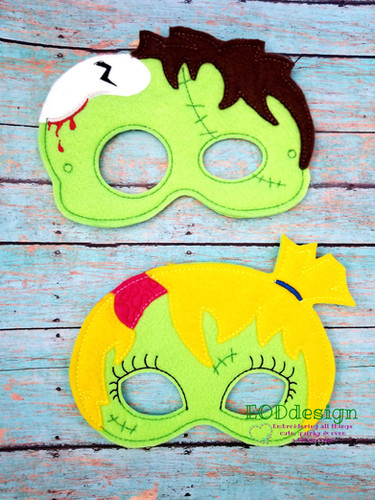 Zombie Boy and Girl Felt Masks | EODdesignhttps://static.wixstatic.com ...