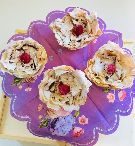 Rhubarb & Ginger Filo Flower Parcels | PIN-UP PUDS