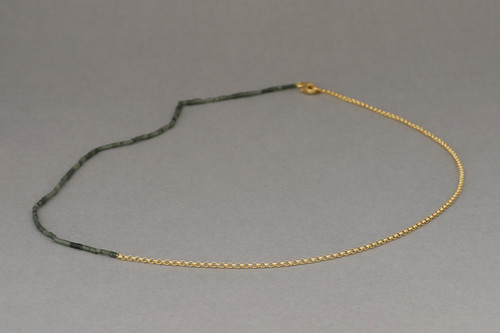 Necklace "Asymetry" with Korean jade