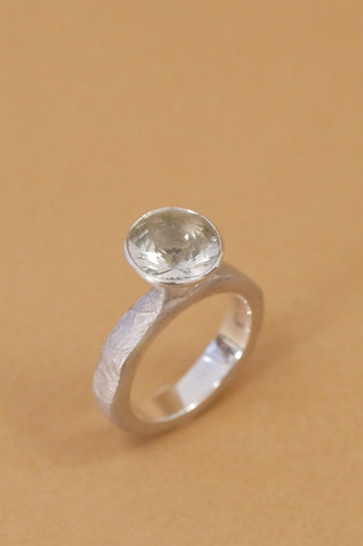 Ring "Pomegranate" with prasiolite