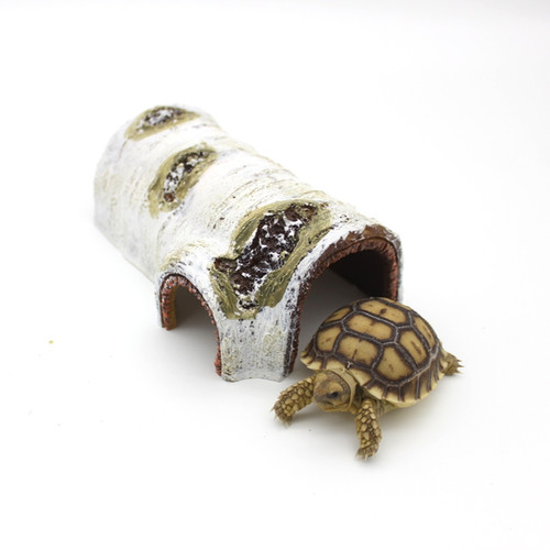 Birch Tree Reptile and Animal Log Hide - Wooden Reptile Cave