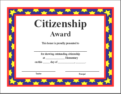 Good Citizenship Certificate