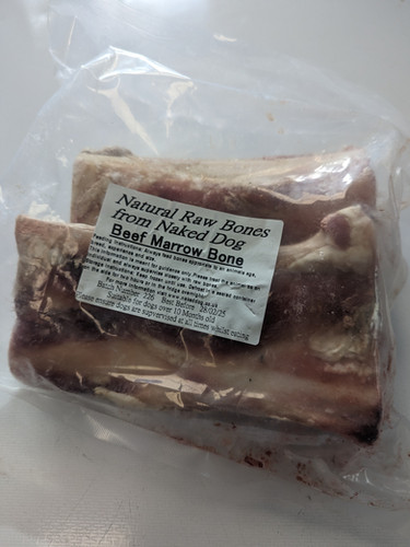 Naked Dog raw bone beef marrow bone 2 pk | Furbies Pet Supplies