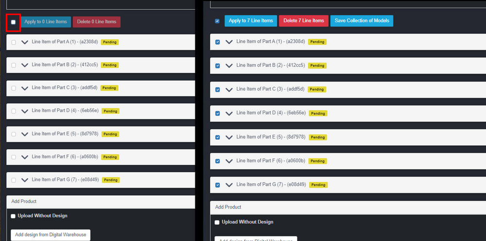 Apply Actions to Multiple Line Actions Simultaneously | Authentise