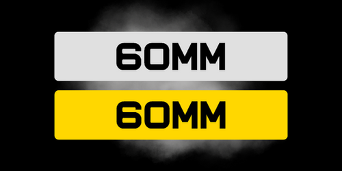 60mm Metro Font Number Plates | Custom Show Plates UK