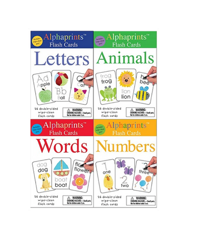 Alphaprints Flash Cards Box Set (Words/Numbers/Animals/Letters) | DONEY Alliance