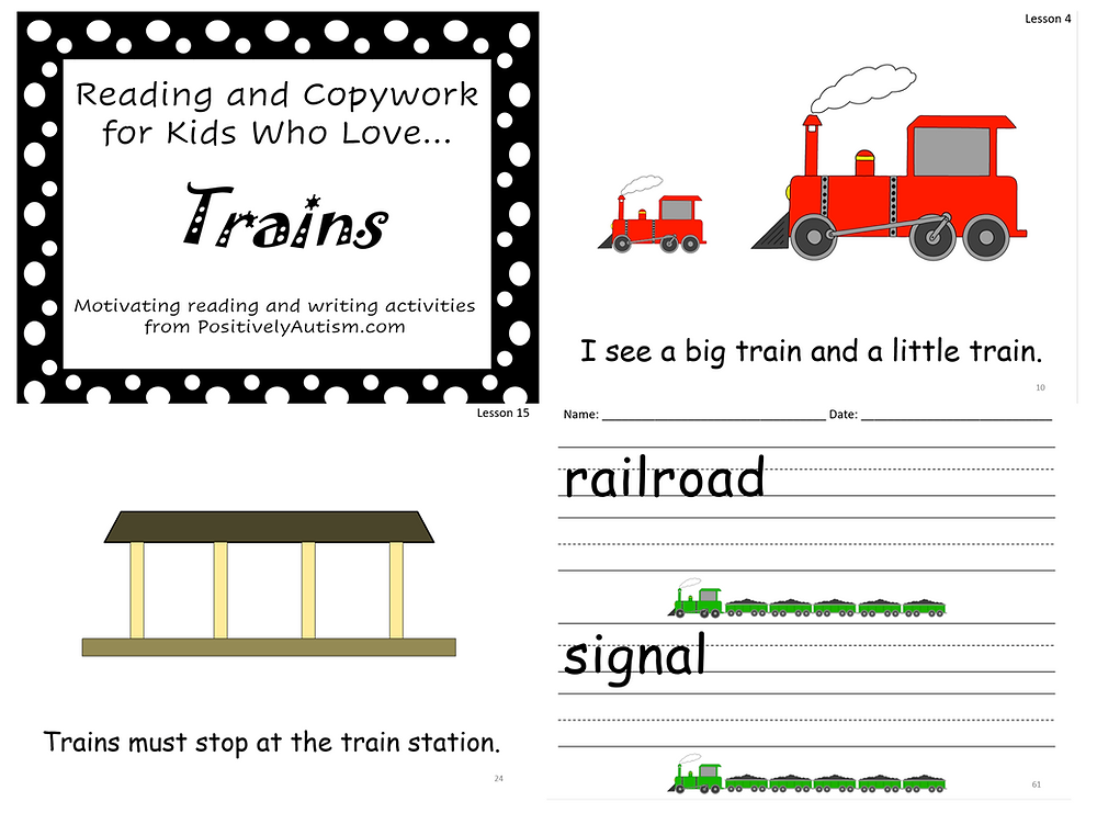 Reading and Copy Work for Kids Who Love Trains