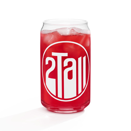 White 2Tall Logo Drip Can Shaped Glass | 2tall