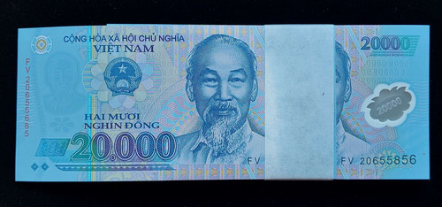 2020 p-120 20,000 dong Vietnam bundle 100 polymer banknotes ...