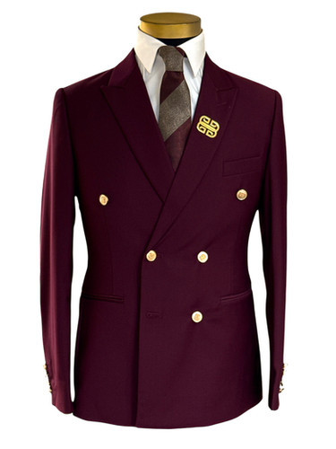 TBOSS Burgundy Double Breasted Luxury Suit | TBOSSRealFreshLuxury