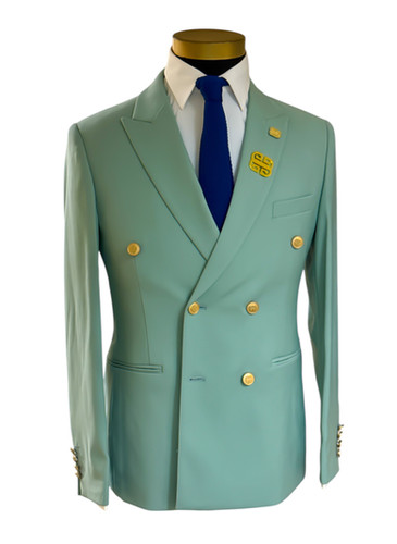 TBOSS Light Green Double Breasted Luxury Suit | TBOSSRealFreshLuxury