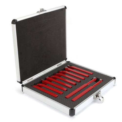 11 PCS 3/8“ CARBIDE TIP TIPPED CUTTER TOOL BIT CUTTING SET METAL LATHE ...