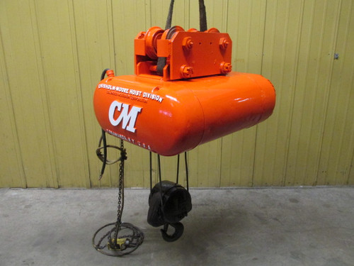 CM Model 5815 Electric Cable Wire Rope Hoist w/Trolley 1-1/2 Ton 3000 ...