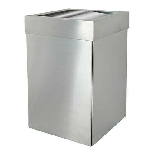 Bote de basura cubico en acero inoxidable tapa balancín 98 litros BACR ...