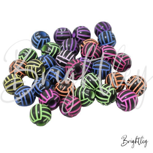 CHARM/BEAD - NETBALL/VOLLEYBALL - BLACK & LUMO | Brightley