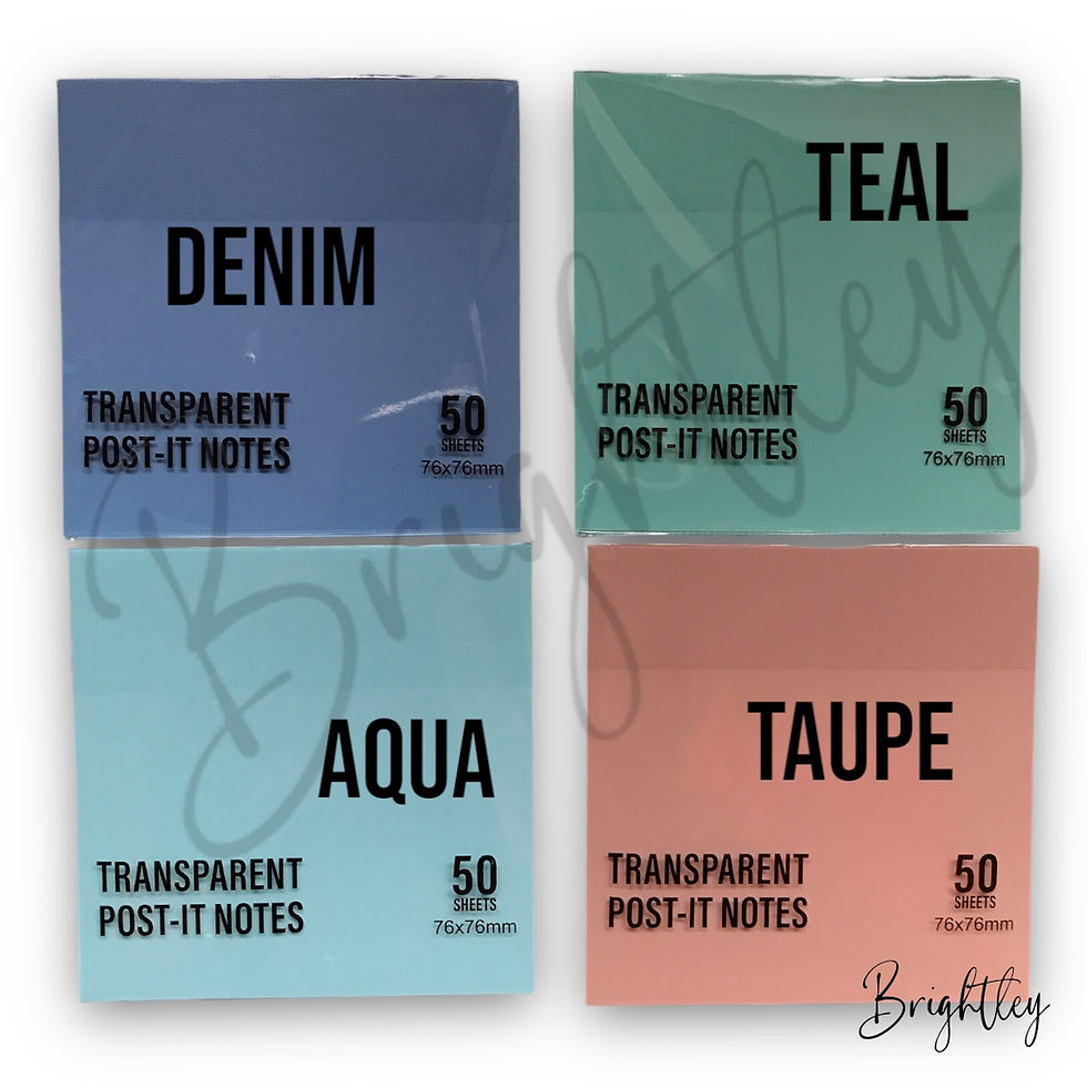 TRANSPARENT STICKY NOTES - PASTELS | Brightley