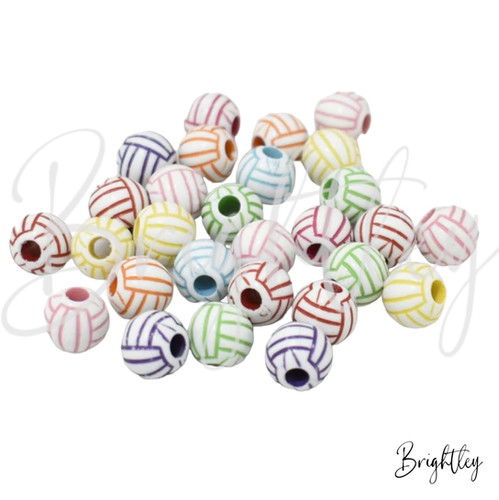 CHARM/BEAD - NETBALL/VOLLEYBALL - WHITE & BRIGHT | Brightley