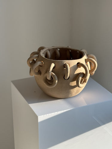 Tan Chain-Link Vessel - by Sanaz | Parseen Gallery