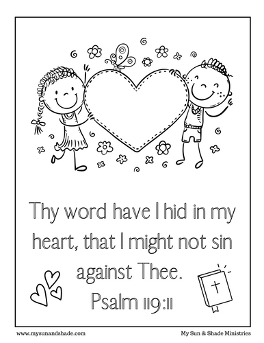 Psalm 119:11 Coloring Page: Hide God's Word in Your Heart | Teach ...