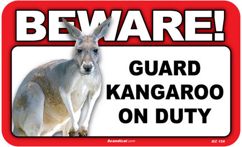 "Beware" Kangaroo Sign | roos2u