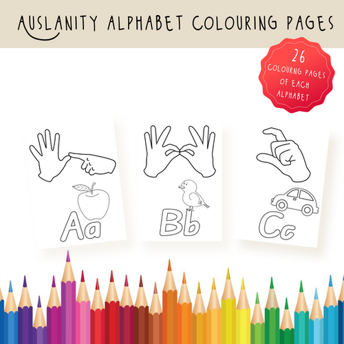 Auslan Alphabet Printable Colouring sheets | Auslanity