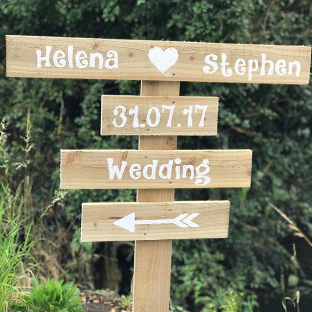Hand painted direction sign