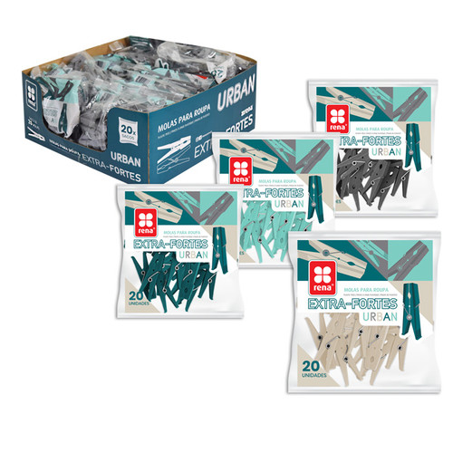 Molas Roupa Rena Urban Extra Fortes Pack 20 (107966) | Casa ideal