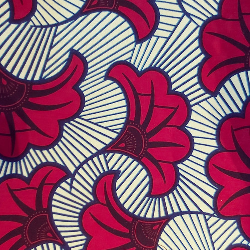 Pagne - motif fleurs de mariage rouges | Pagne Apple